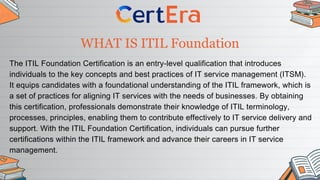 analysing what is ITIL Foundation and KEY POINTS FOR ITIL Foundation | PPT