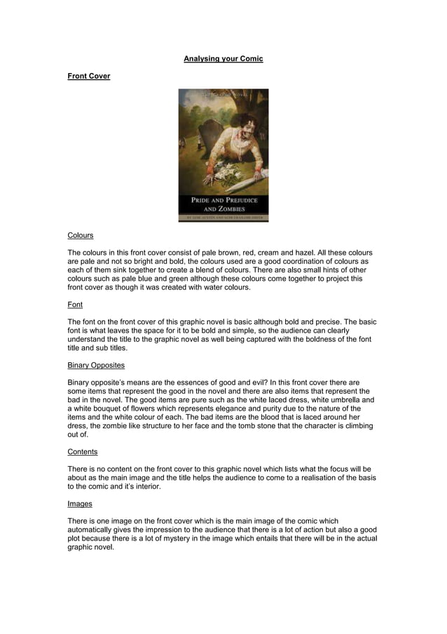 Analysis of Comic | PDF