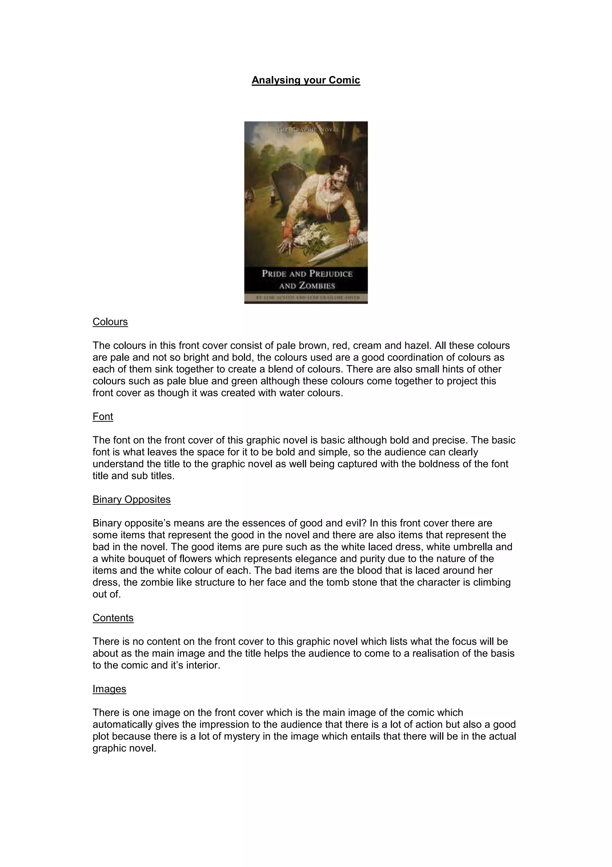 Analysis of Comic | DOCX