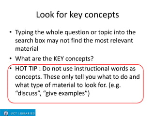 Analysing your assignment/thesis topic | PPTX | Search | Internet