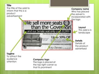 Newspaper adverts Analysis | PPTX