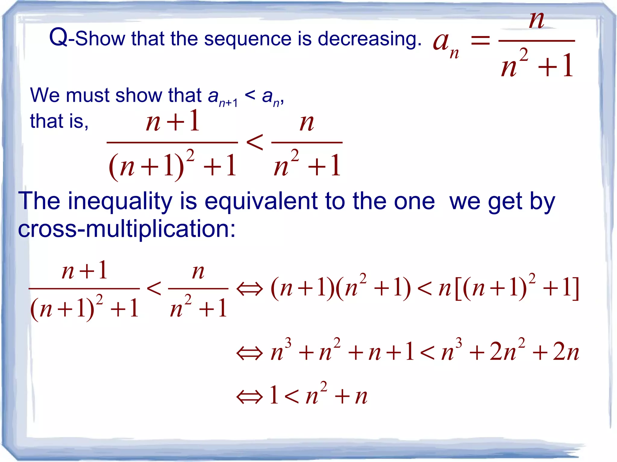 Analysis sequences and bounded sequences | ODP | Science