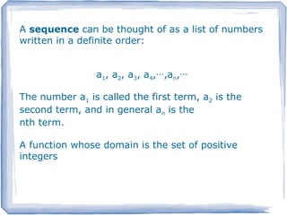 Analysis sequences and bounded sequences | ODP