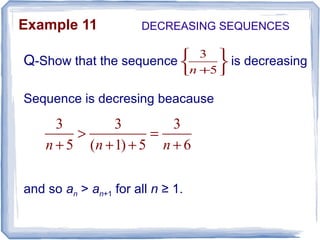 Analysis sequences and bounded sequences | ODP