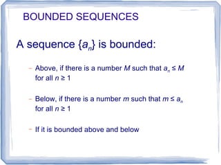 Analysis sequences and bounded sequences | ODP