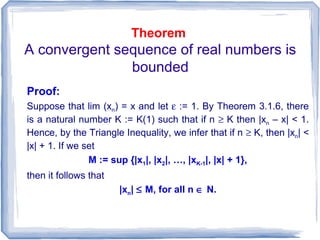 Analysis sequences and bounded sequences | ODP