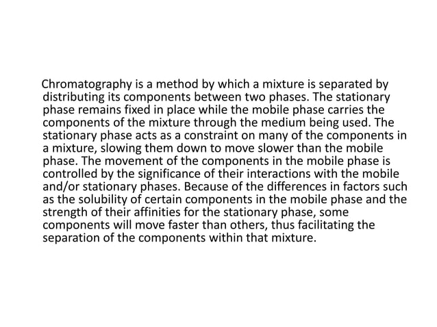 Mobile phase in chromatography | PPTX | Chemistry | Science
