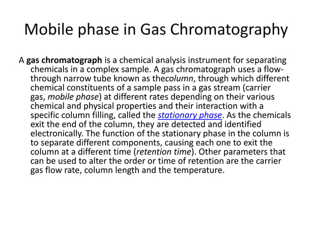 Mobile phase in chromatography | PPTX | Chemistry | Science