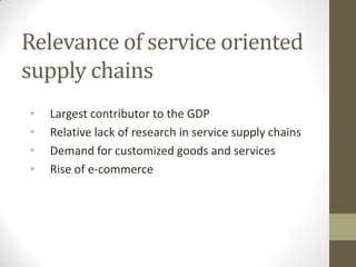 Analysis of service supply chains in the telecommunication sector | PPTX