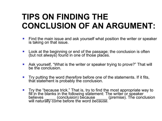 Analysis - Intro to Arguments | PPT