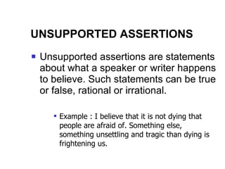 Analysis - Intro to Arguments | PPT