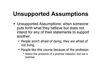 Analysis - Intro to Arguments | PPT