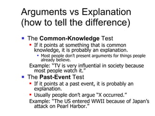 Analysis - Intro to Arguments | PPT