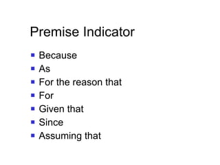 Analysis - Intro to Arguments | PPT