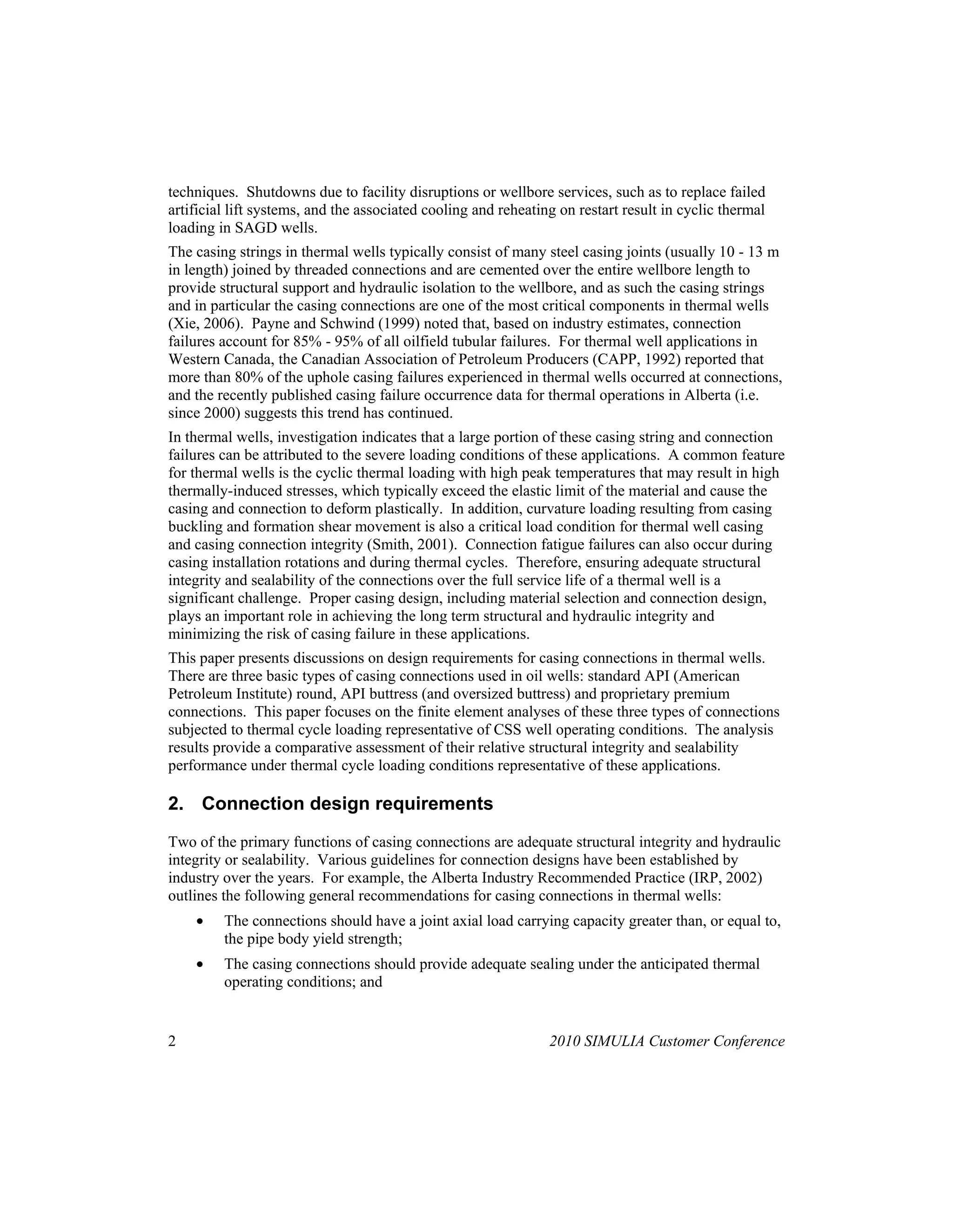 Analysis of Casing Connections Subjected to Thermal Cycle Loading | PDF ...