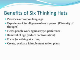 Analysis of-6-hat-thinking-for-problem-solving | PPT