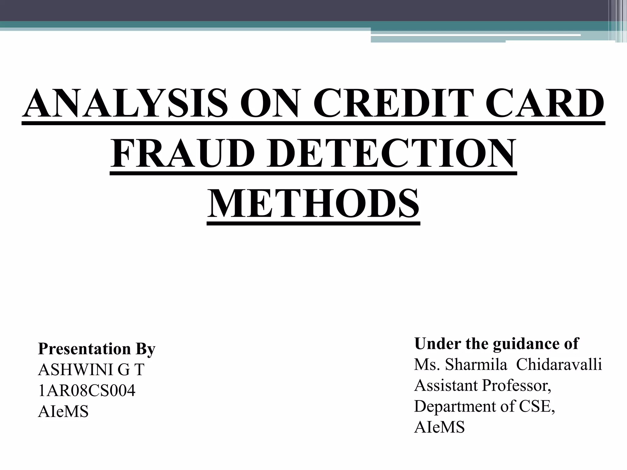 Analysis of-credit-card-fault-detection | PPT