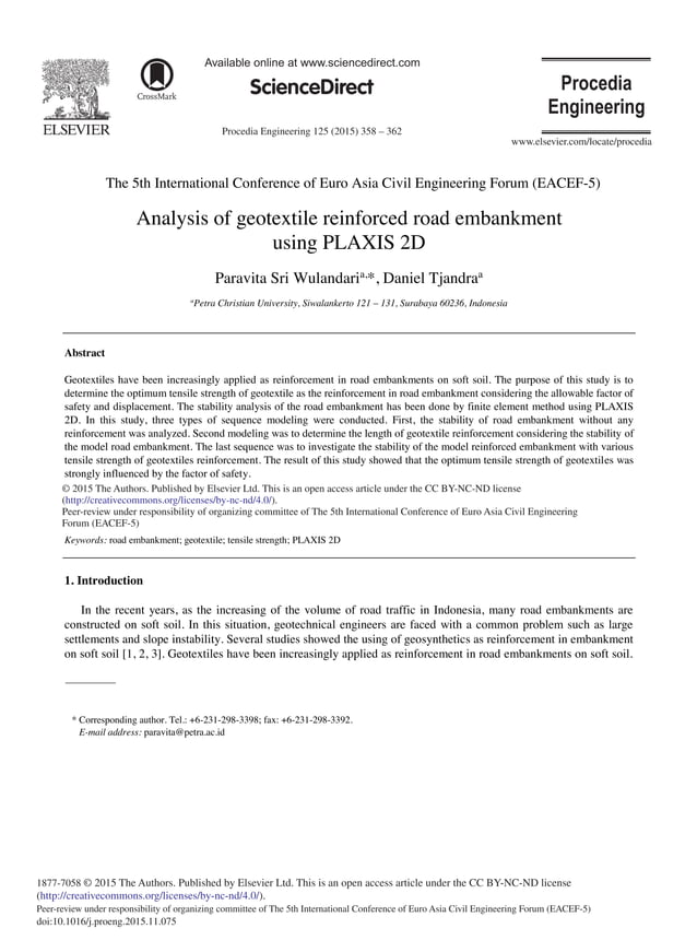 Analysis of-geotextile-reinforced-road-embankment-using-plaxis-2d | PDF