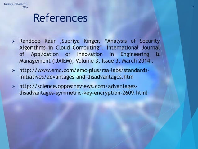 Analysis Of Security Algorithms In Cloud Computing Autosaved Ppt