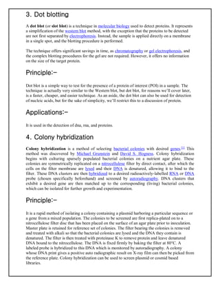 Principle and application of blotting techniques | PDF