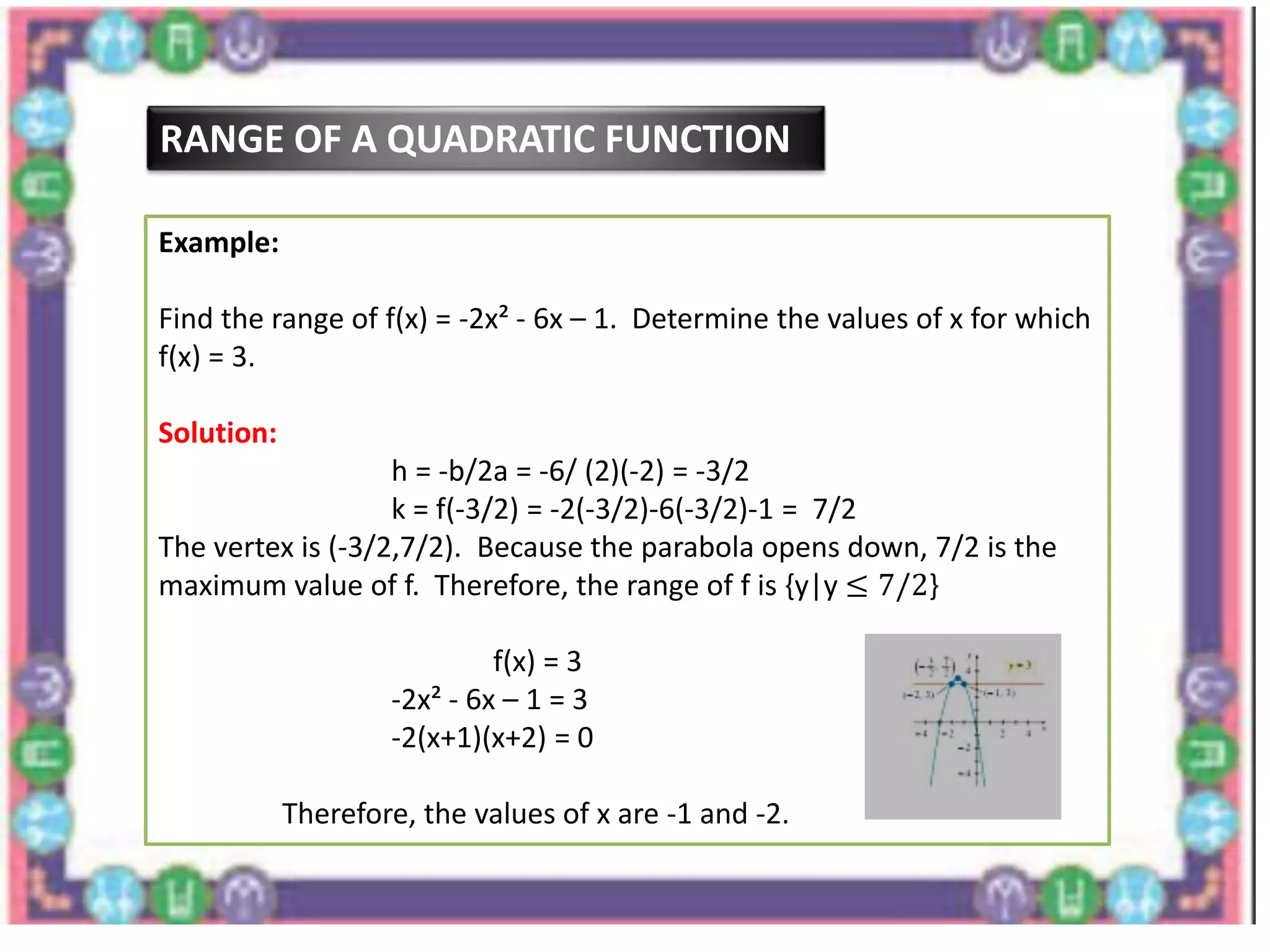 QUADRATIC FUNCTIONS | PPTX