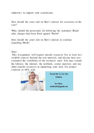 Analysis and Application Procedures in a Criminal TrialThe foll | DOCX