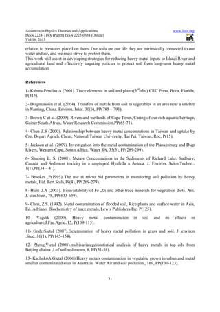 Analysis and assessment of essential toxic heavy metals, ph and | PDF ...