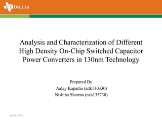 Project Presentation :Analysis and characterization of different high ...