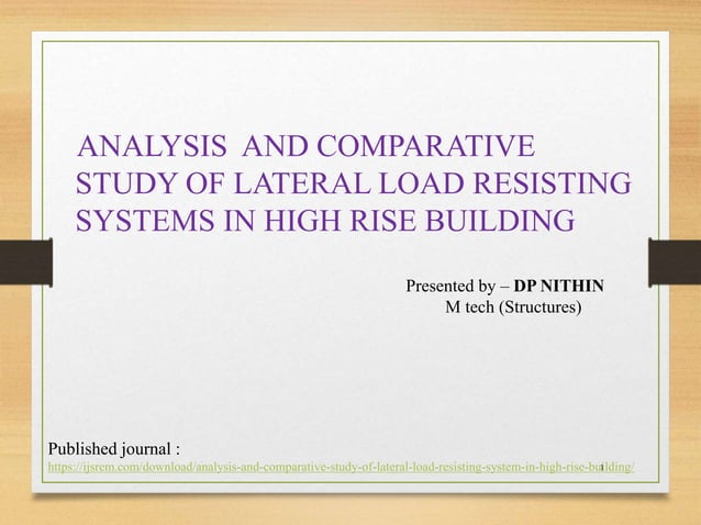 Analysis and comparison of High rise building with lateral load ...