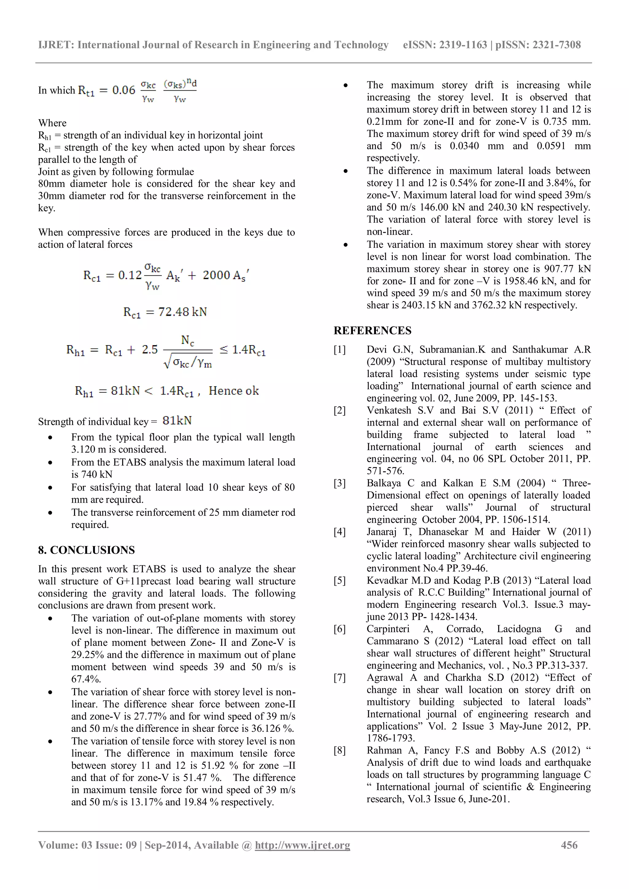 Analysis and connection designs of precast load bearing wall | PDF