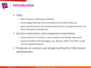 Analysis & Design Method for OSGi-based Development | PPTX