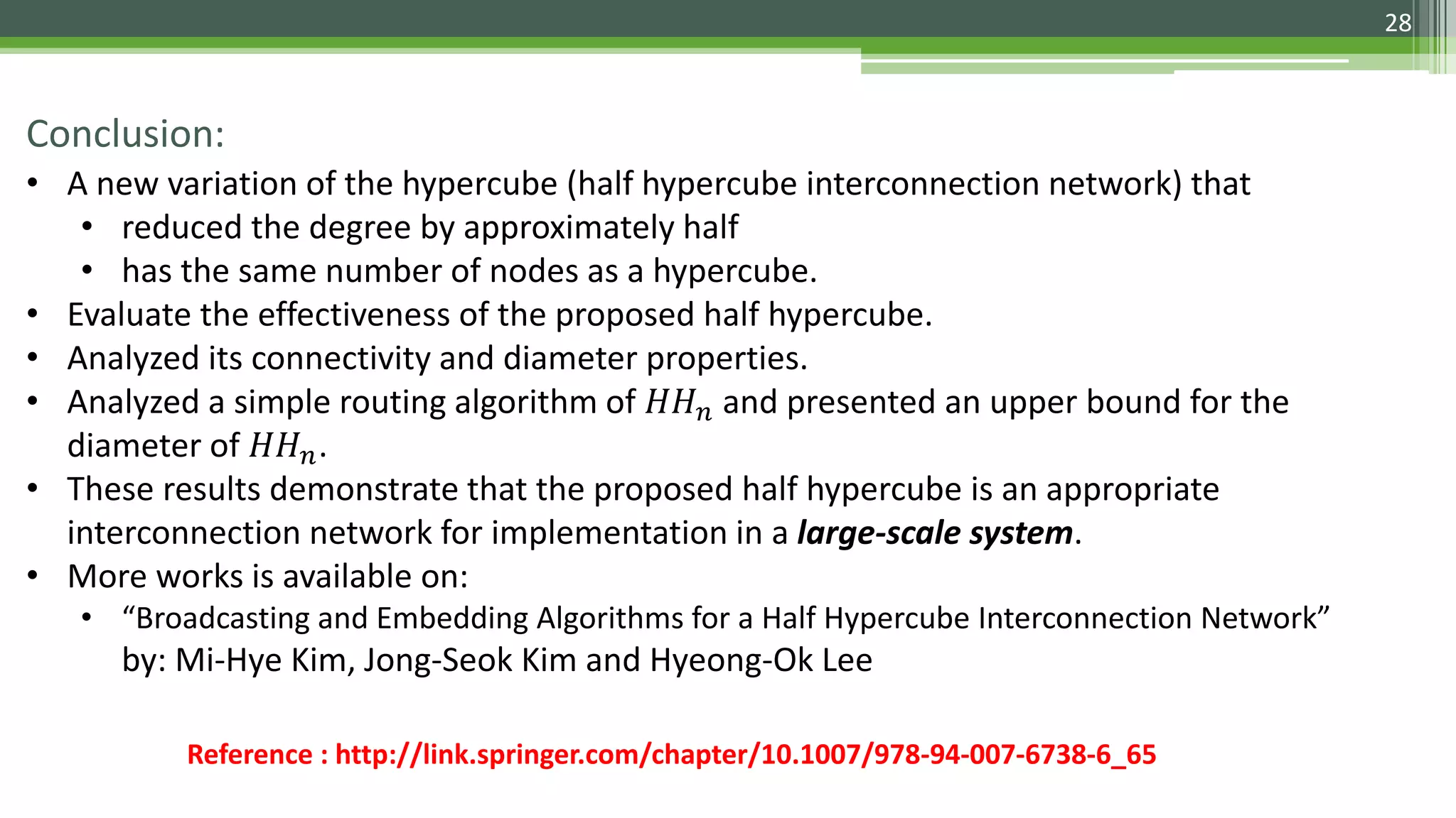 Analysis and design of a half hypercube interconnection network topology | PDF