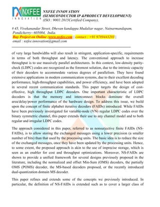 Analysis and design of cost effective, high-throughput ldpc decoders | PDF
