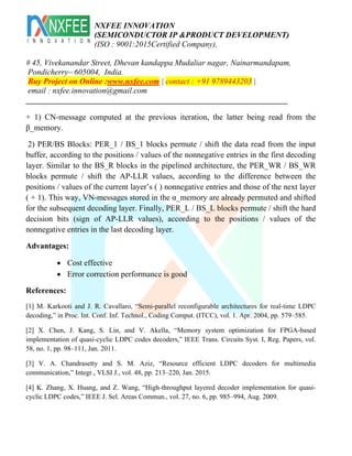 Analysis and design of cost effective, high-throughput ldpc decoders | PDF
