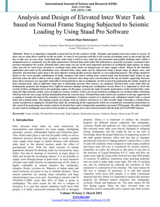 Analysis and Design of Elevated Intez Water Tank based on Normal Frame ...