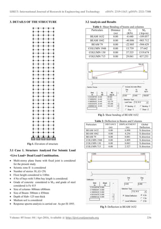 Analysis and design of high rise building frame using staad pro | PDF