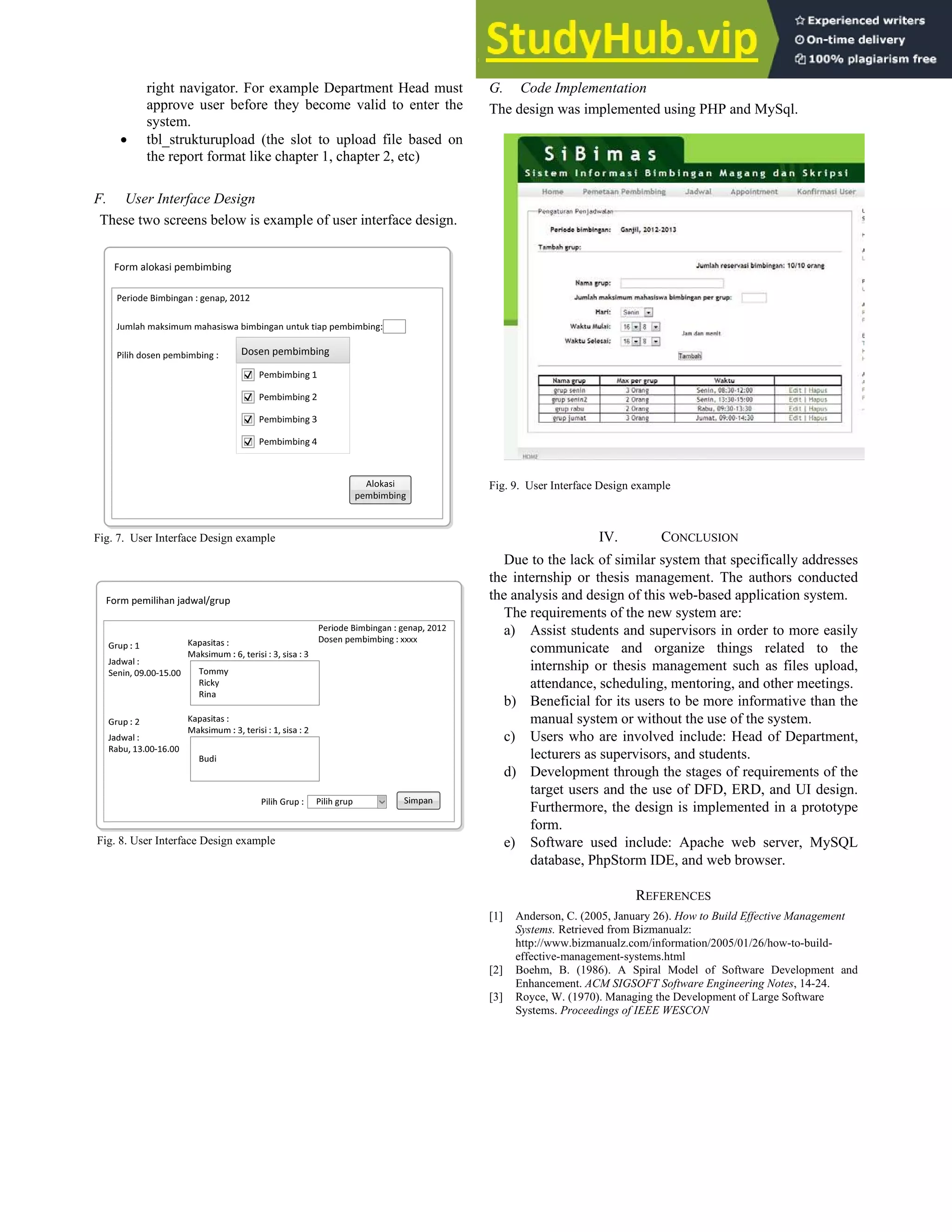 Analysis And Design Of Internship Report And Thesis Mentoring Management System | PDF