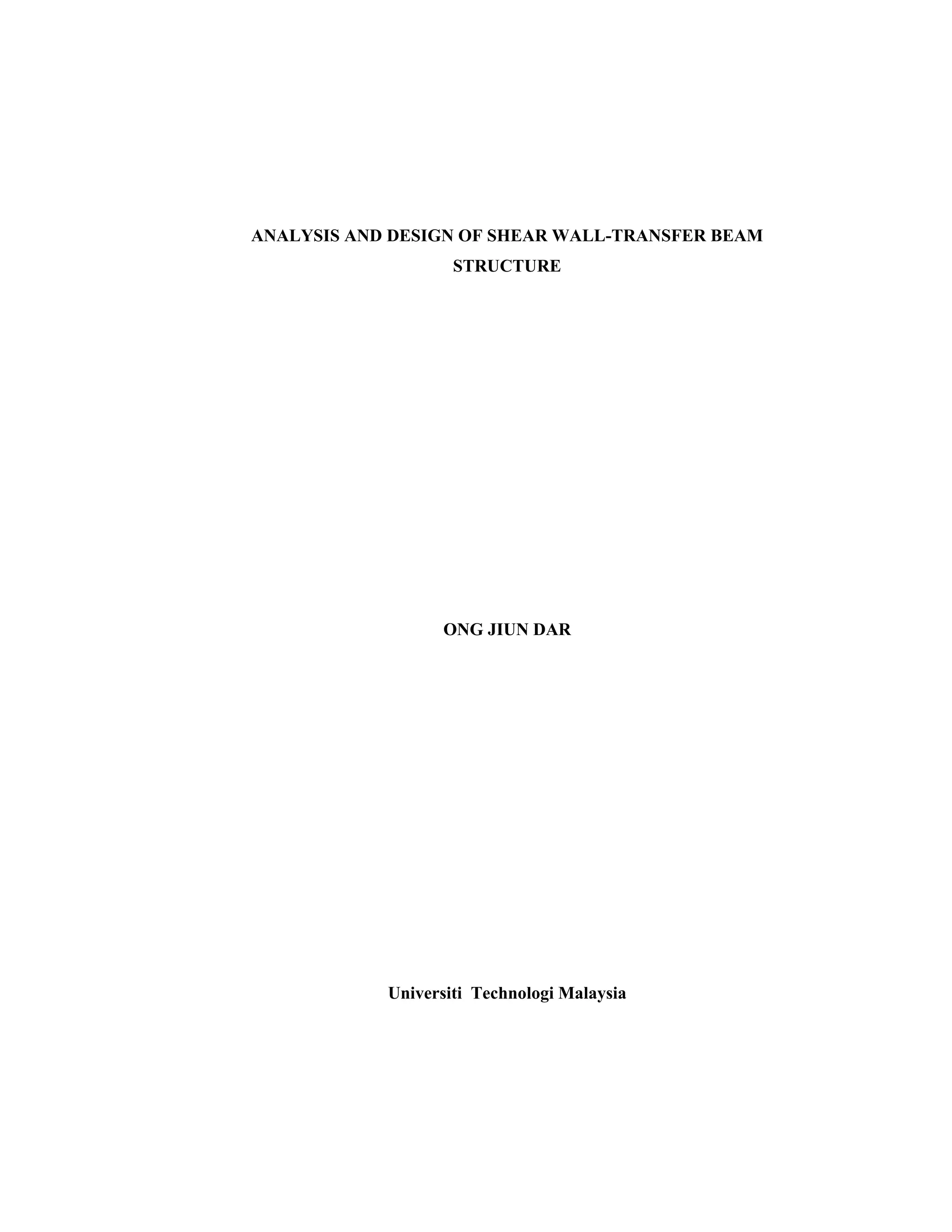 Analysis and design of shear wall transfer beam structure | PDF | Civil ...