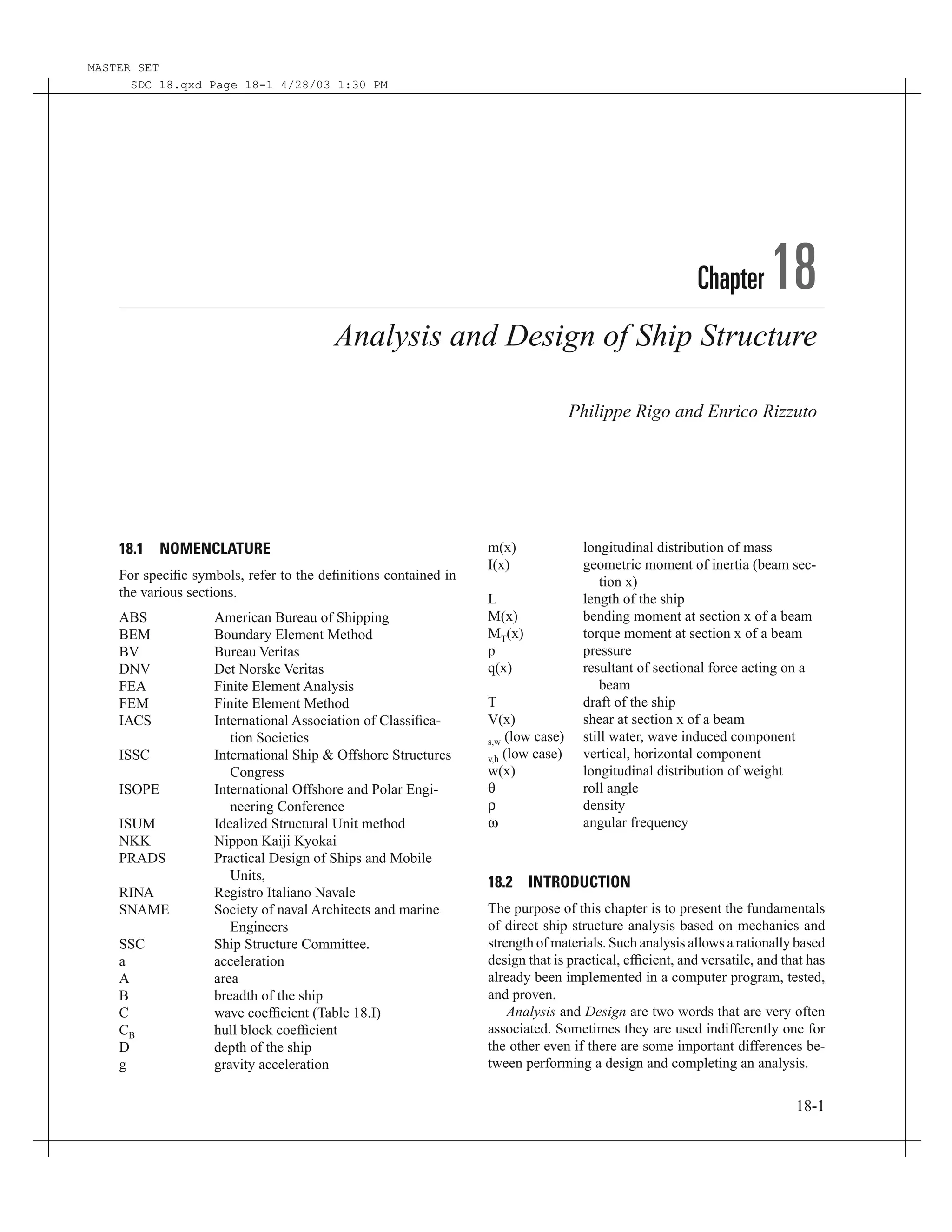 Analysis and design of ship structure | PDF