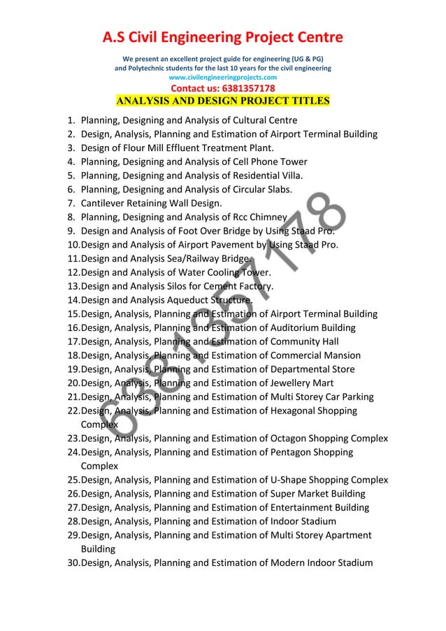 Analysis and design project titles | PDF