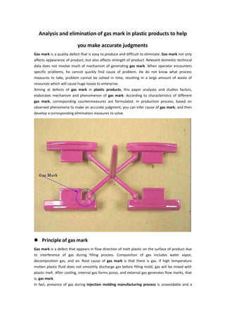 Analysis and elimination of gas mark in plastic pr | PDF