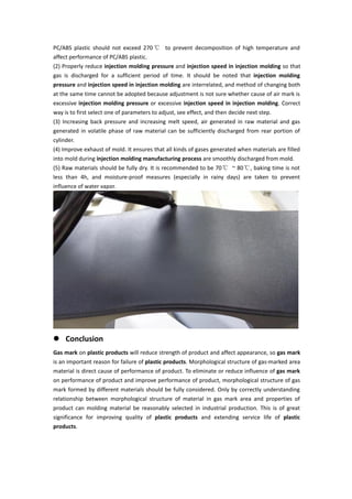 Analysis and elimination of gas mark in plastic pr | PDF