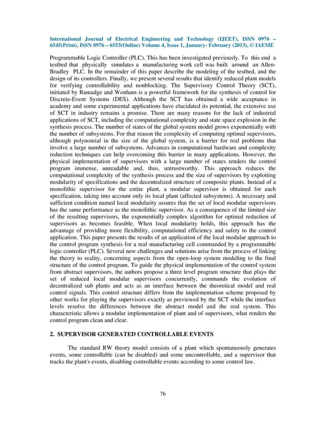 Analysis And Implementation Of Local Modular Supervisory Control For Pdf Programming