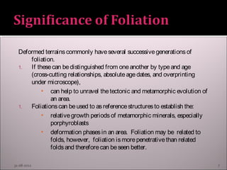 Analysis and interpretation of foliation and lineation | PPT