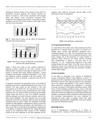 Analysis and mitigation of unbalance due to load in distribution system by using active power ...