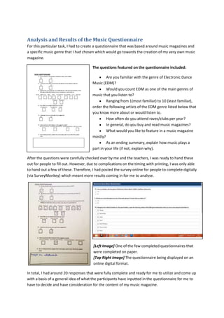 Analysis and Results of the Music Questionnaire | DOCX | Dance and ...