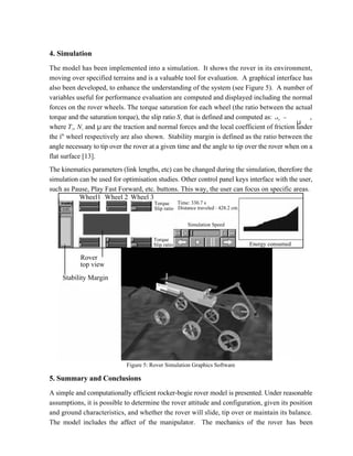 Analysis and simulation of a rocker bogie exploration rover | PDF