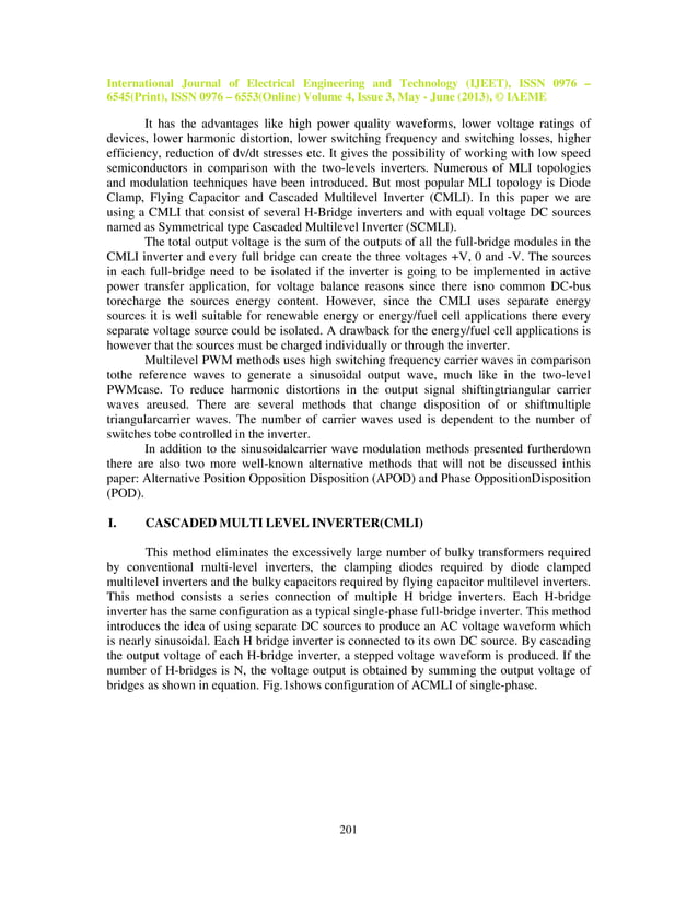 Analysis And Simulation Of Multilevel Inverter Using Multi Carrier Based Pwm Pdf