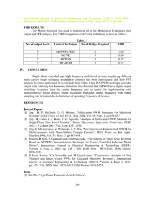 Analysis and simulation of multilevel inverter using multi carrier based pwm | PDF