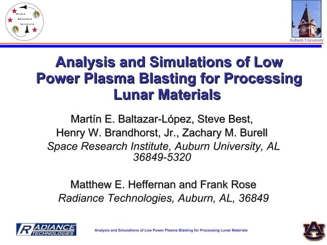 Analysis And Simulations Of Low Power Plasma Blasting For Processing ...